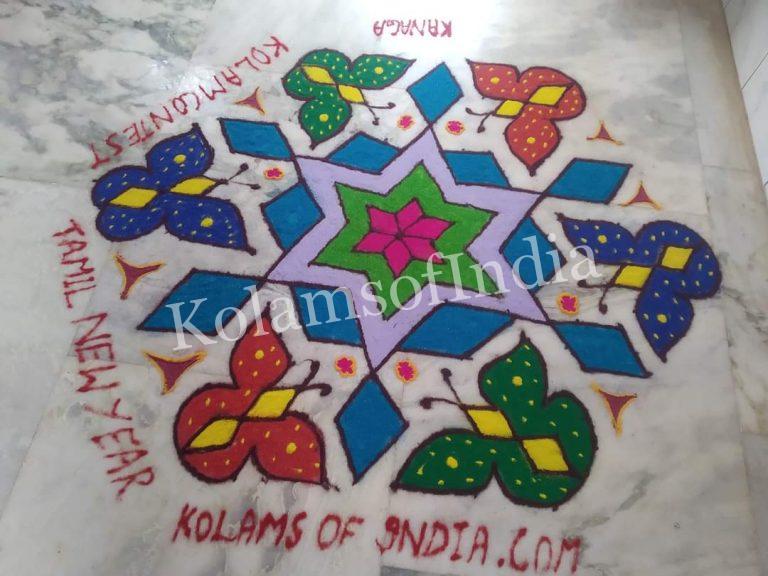 21 Dots Flower kolam || Line Kolam – Kolams of India